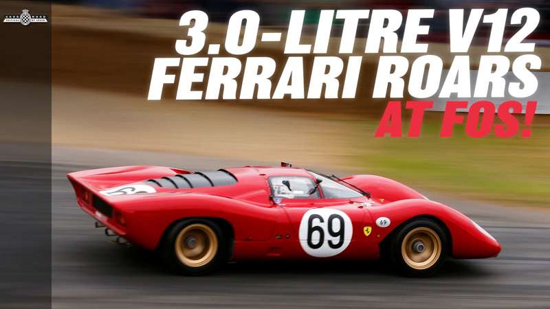 [Video] V12 Ferrari 312P howls as it's thrashed up Goodwood Hill | GRR