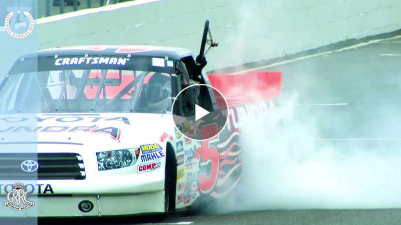 [Video] Mike Skinner smoking out 75MM in a NASCAR
