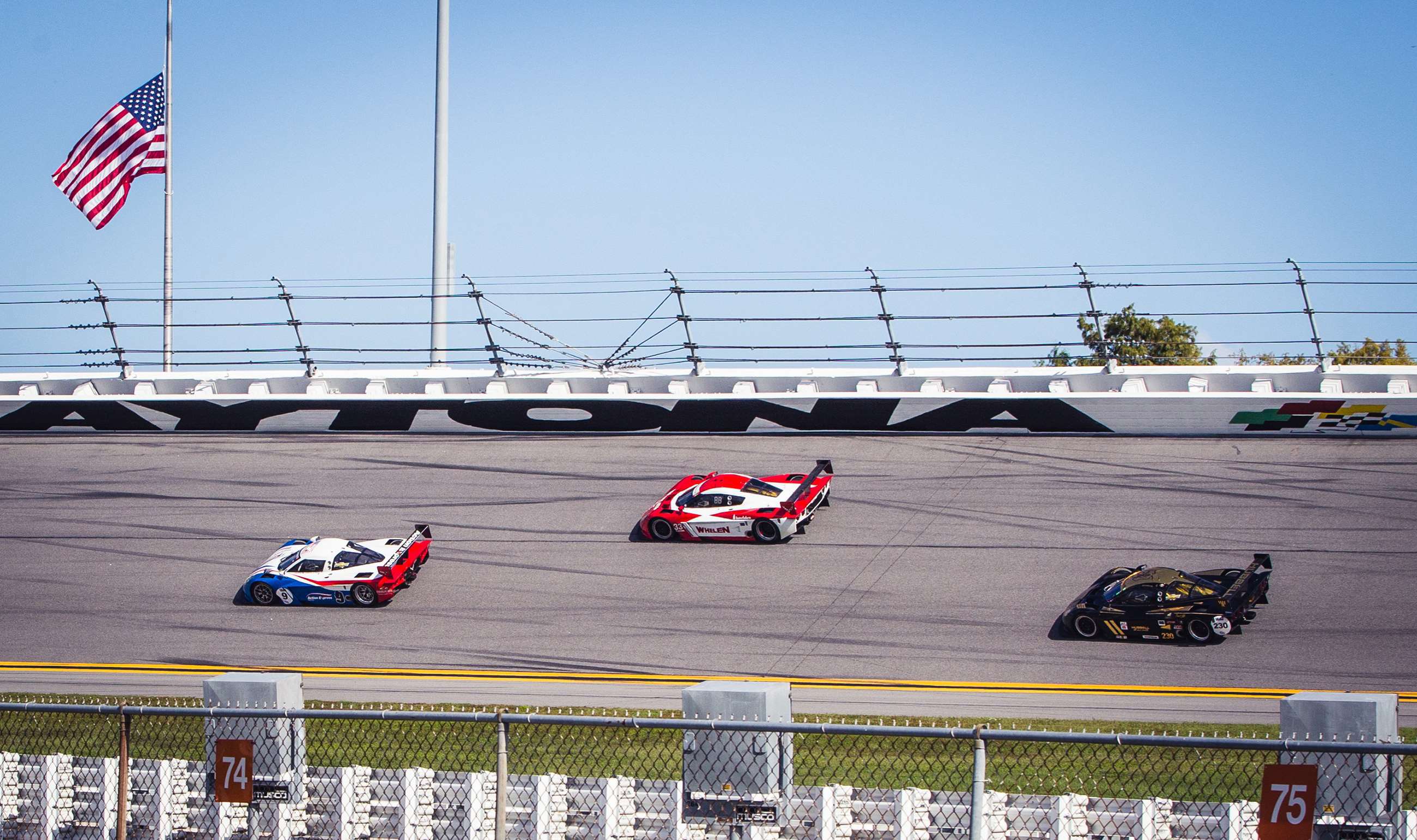 Daytona's banking is so big it makes racing cars look like slot cars