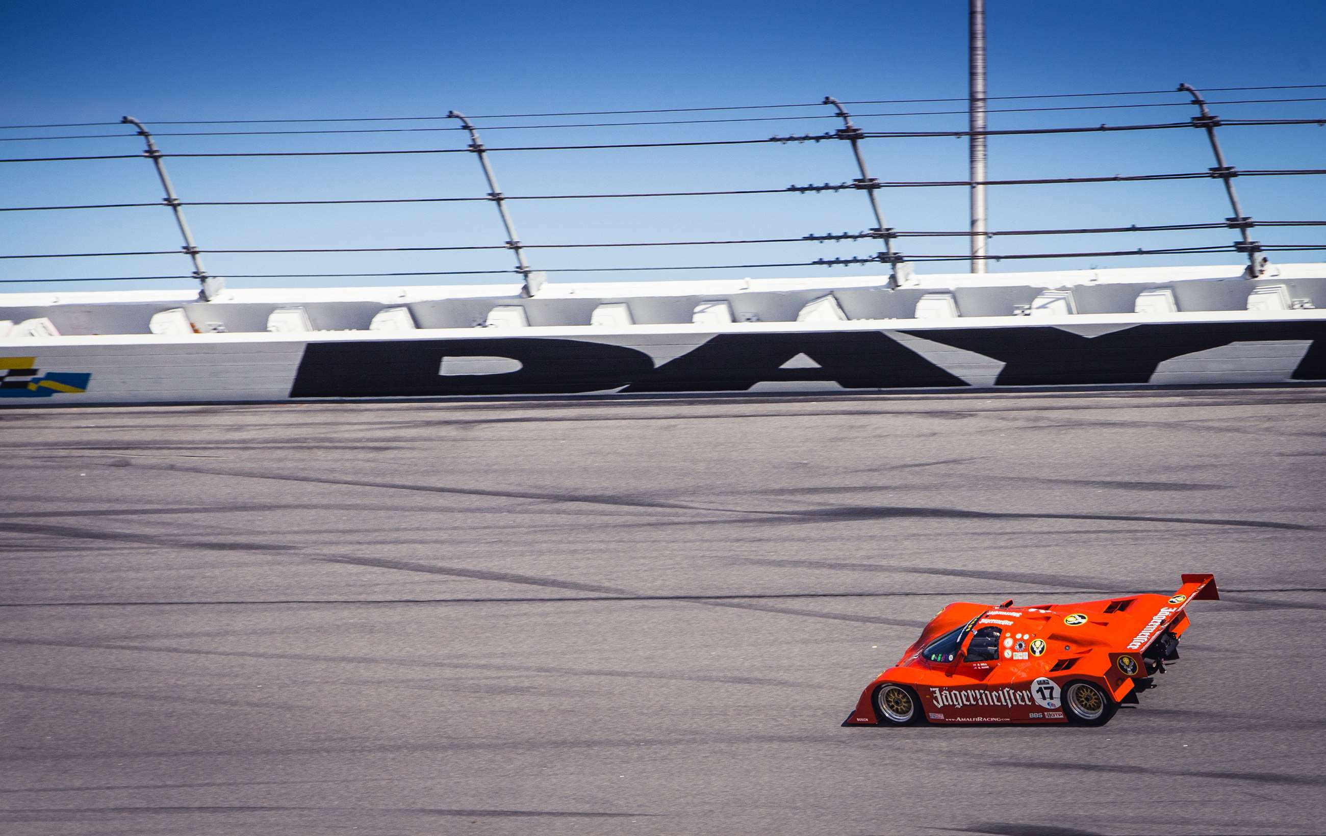 Daytona's banking is so big it makes racing cars look like slot cars