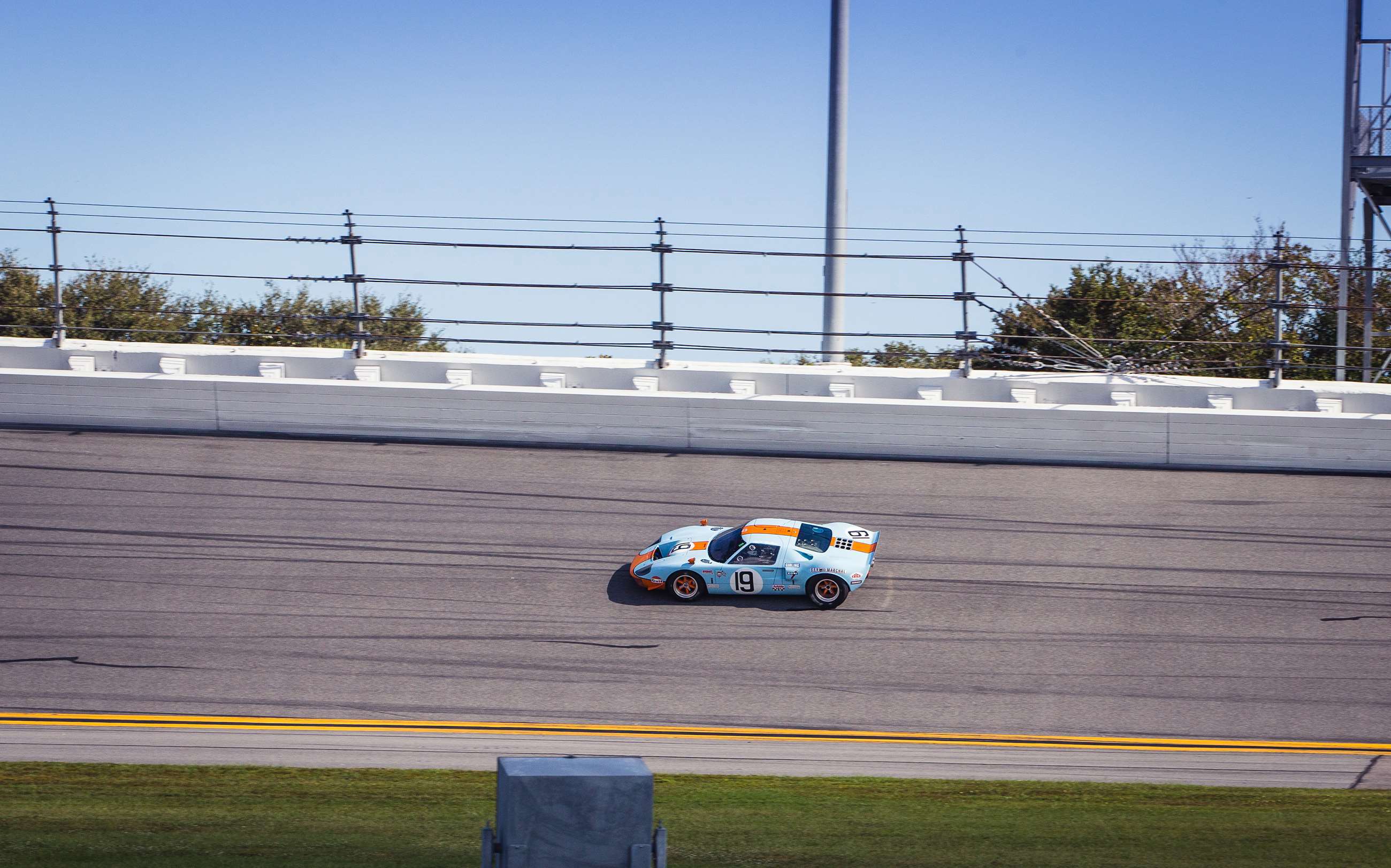 Daytona's banking is so big it makes racing cars look like slot cars