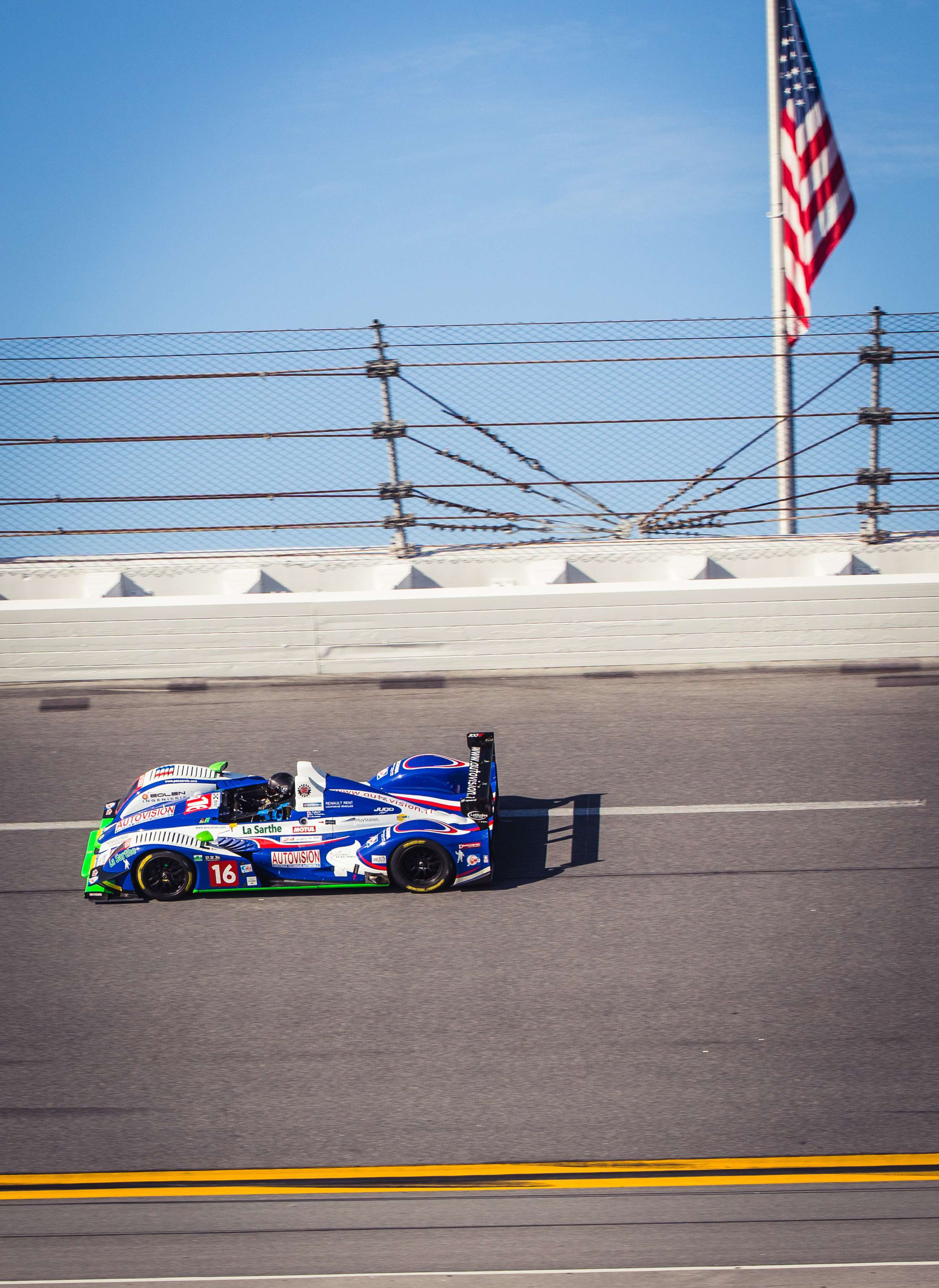 Daytona's banking is so big it makes racing cars look like slot cars
