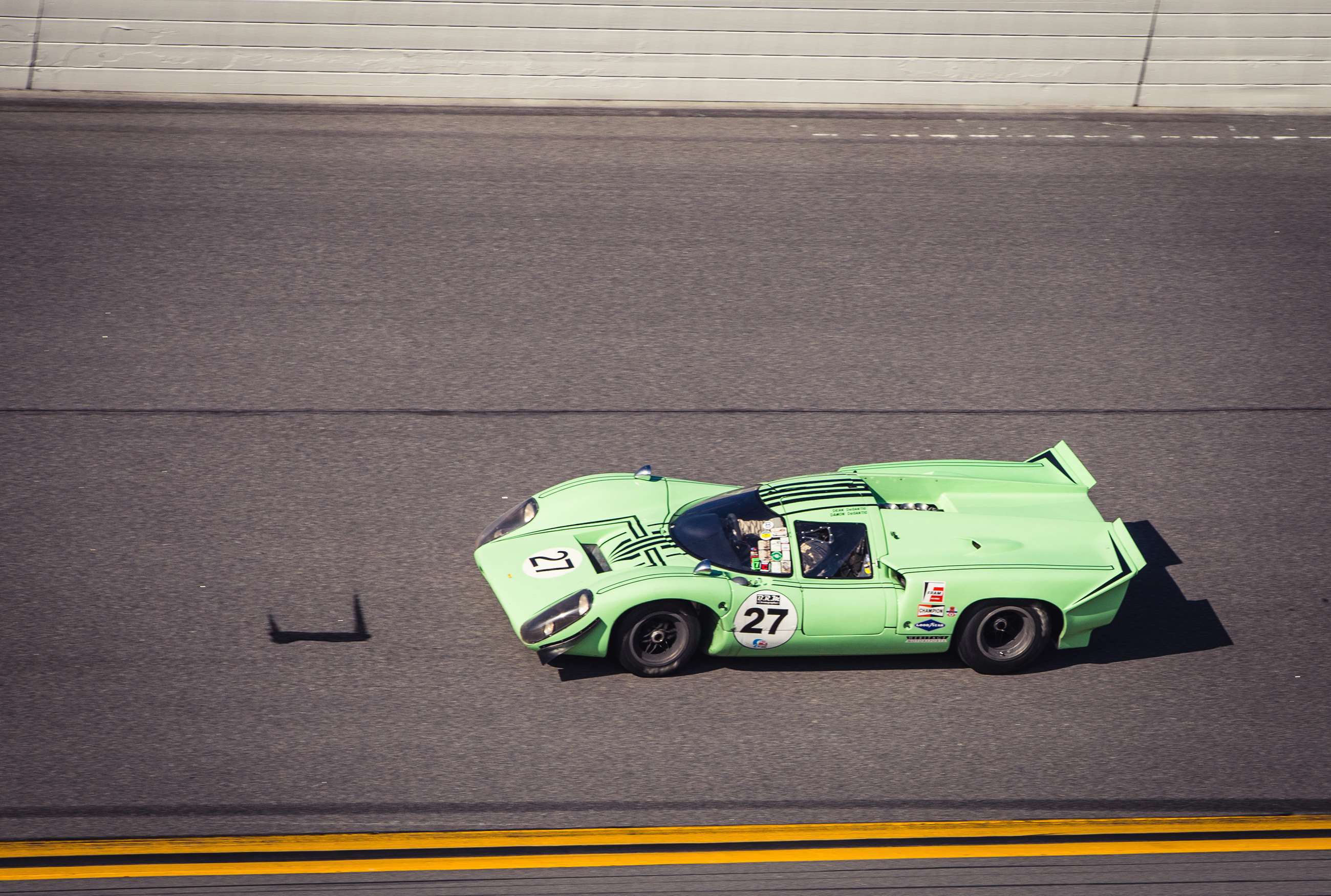 Daytona's banking is so big it makes racing cars look like slot cars