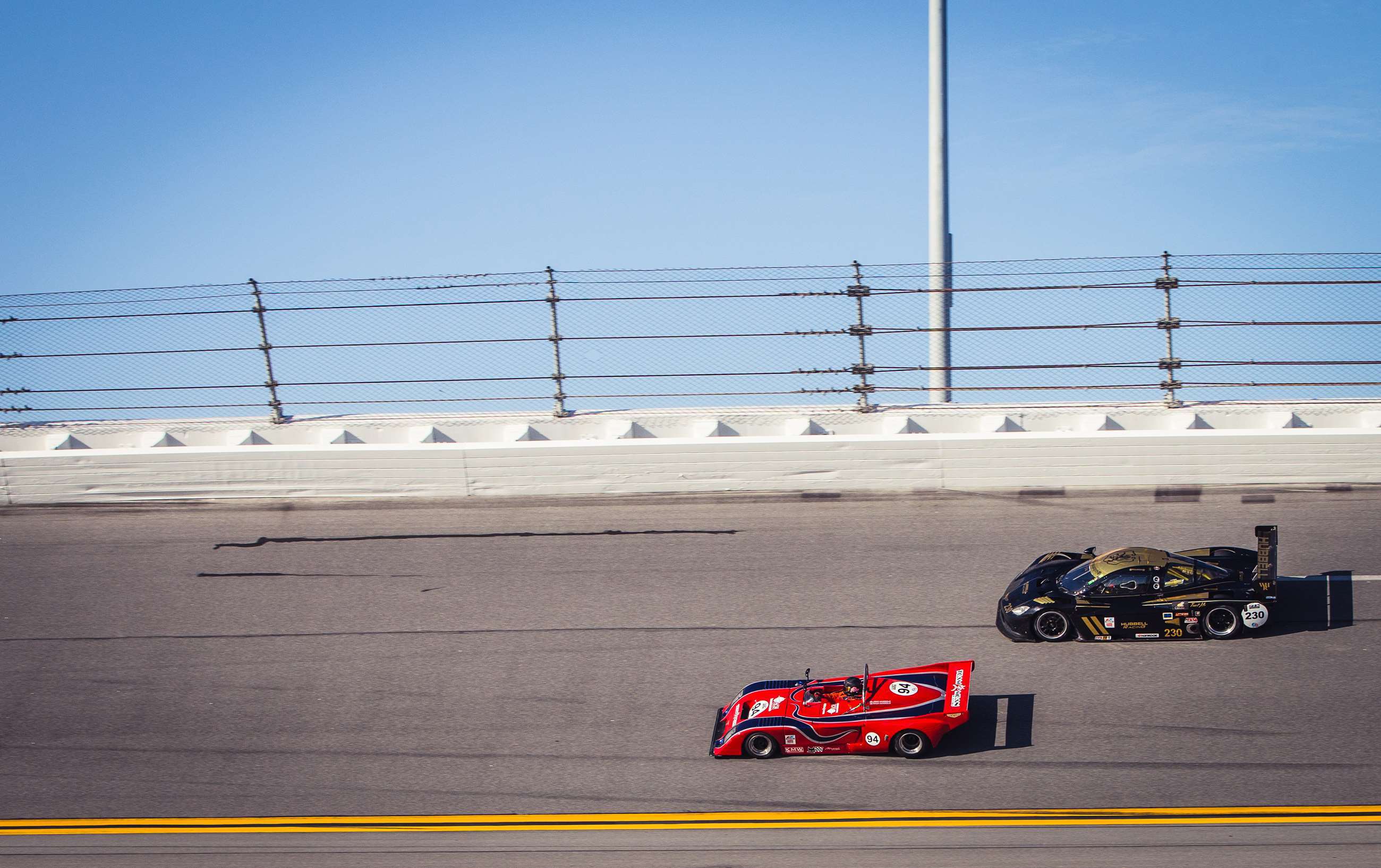 Daytona's banking is so big it makes racing cars look like slot cars