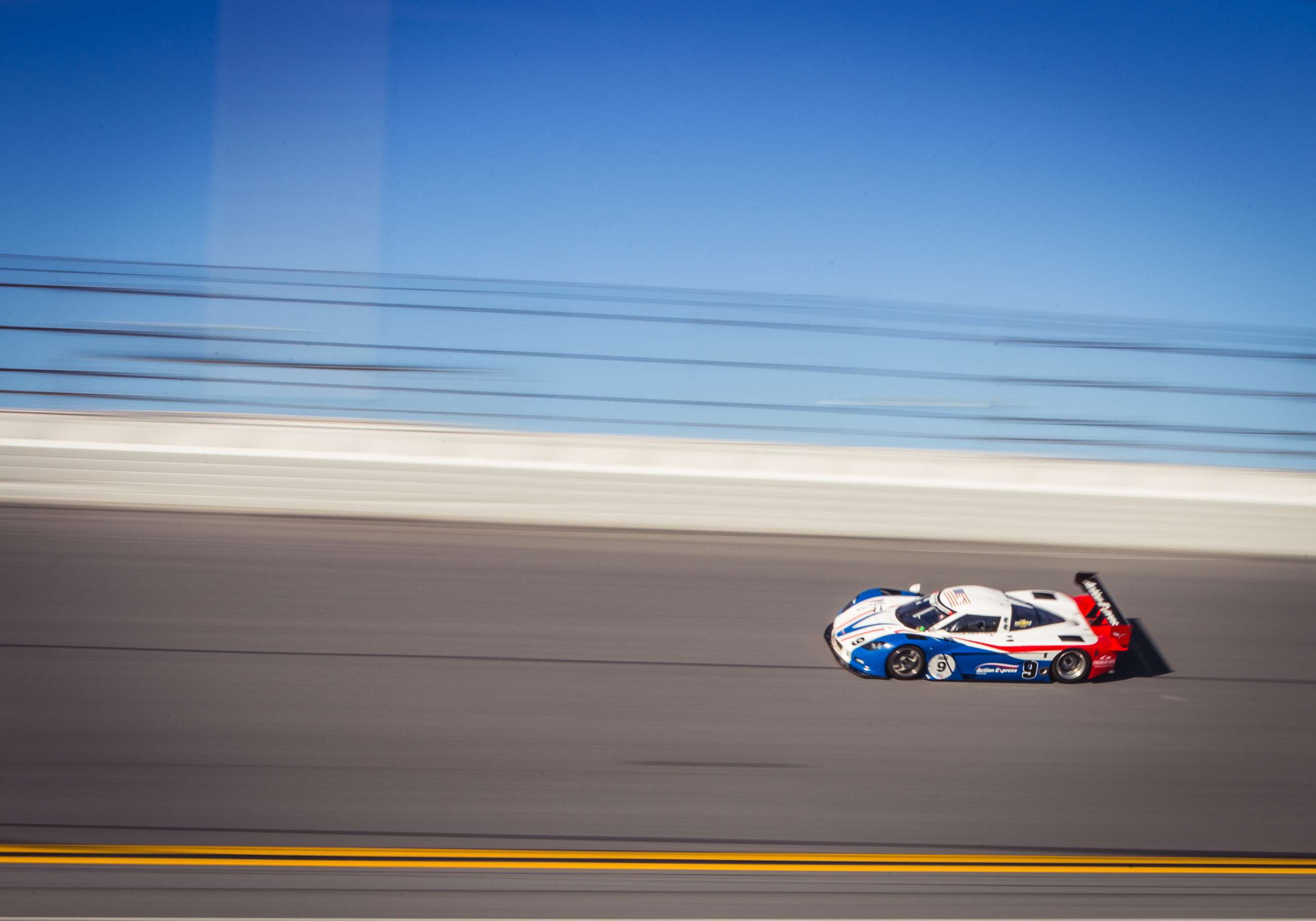 Daytona's banking is so big it makes racing cars look like slot cars