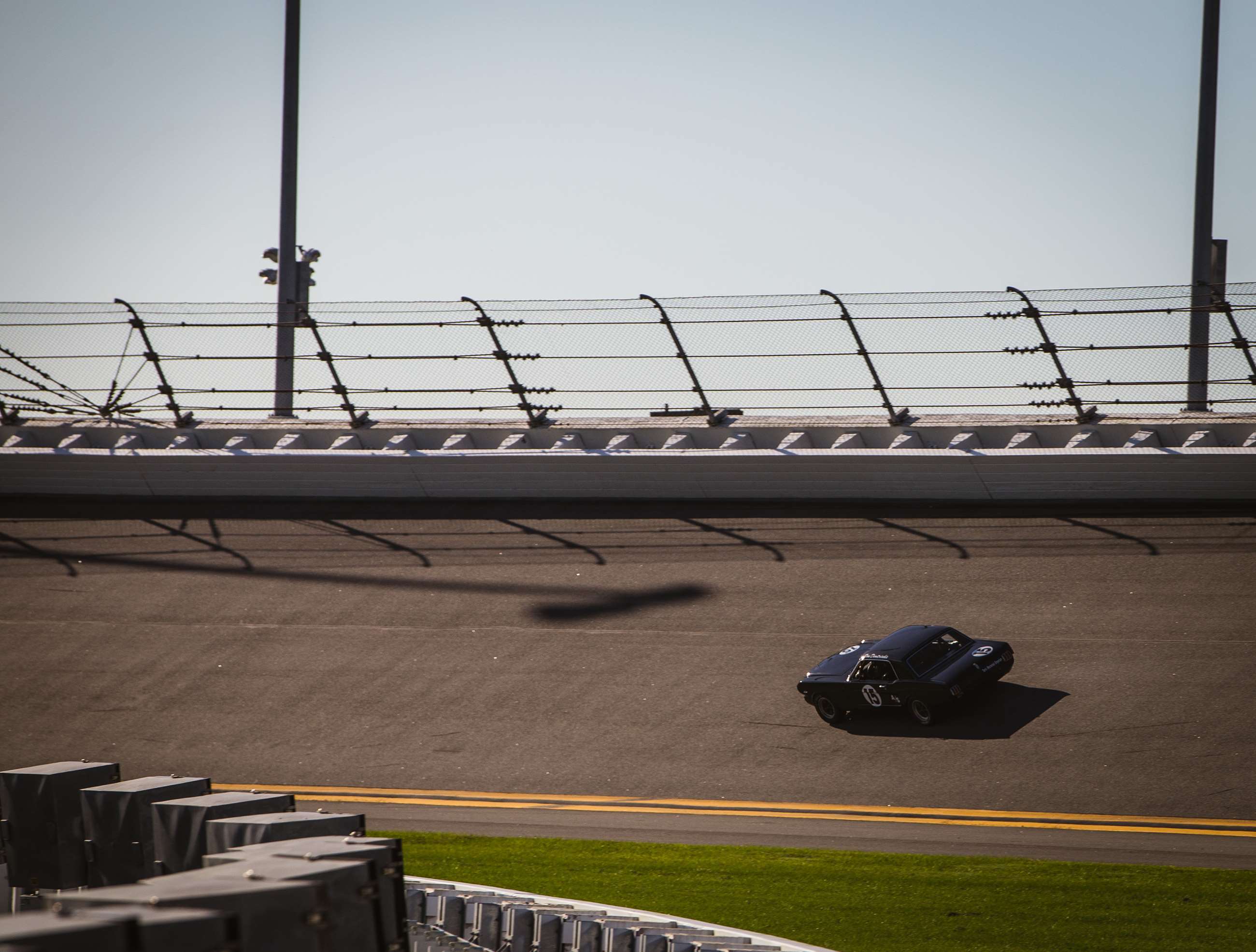Daytona's banking is so big it makes racing cars look like slot cars