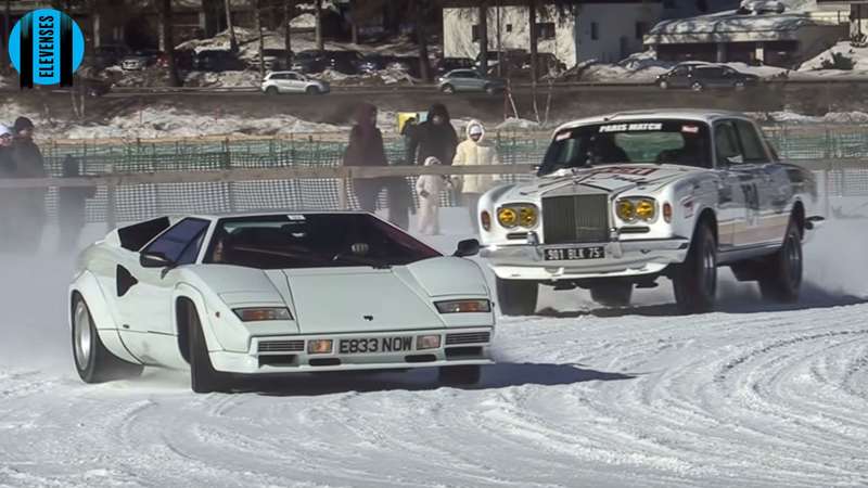 [Video] Countach vs. rally Rolls-Royce ice track battle | GRR