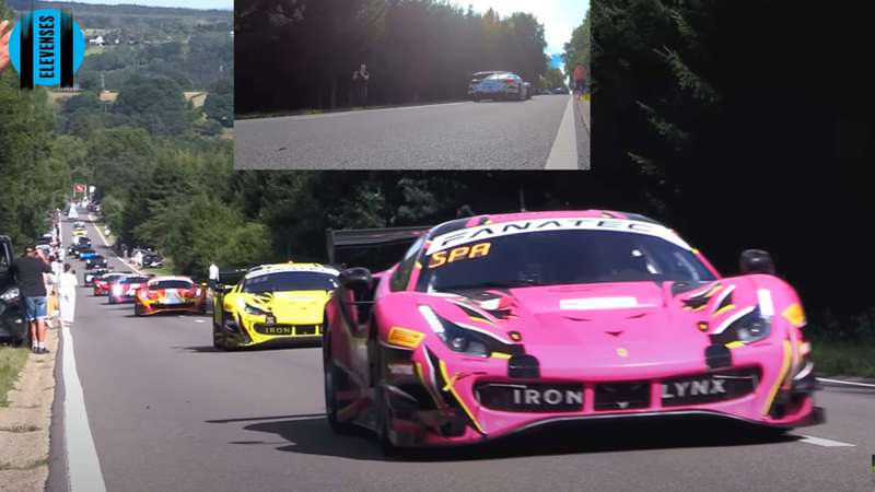 Video: Blasting over 100 racing cars down public roads | GRR